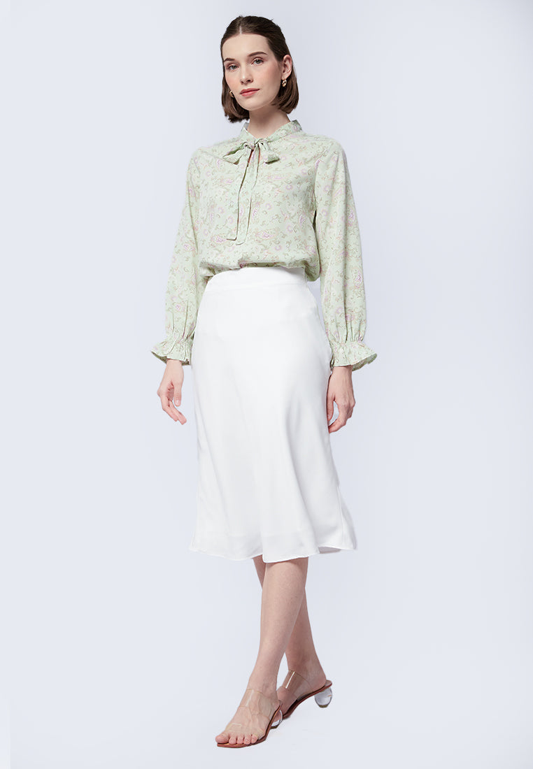 Simple Satin Midi Skirt – EXECUTIVE