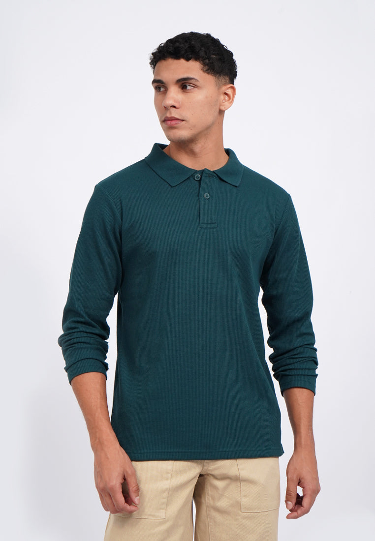 Buttoned Long Sleeve Polo Shirt – EXECUTIVE