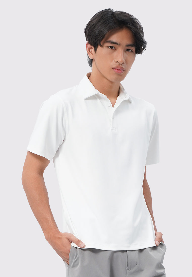 Short Sleeve Buttoned Polo Shirt White – EXECUTIVE