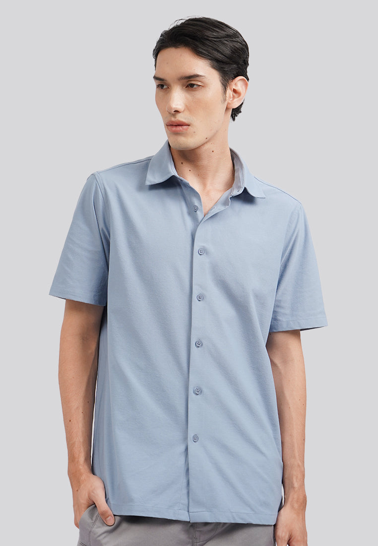 Quick Dry Short Sleeve Knit Shirt Blue – EXECUTIVE
