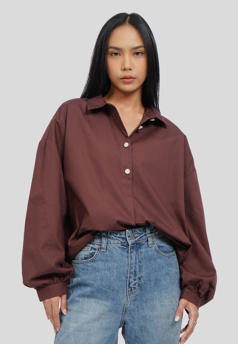 Loose Ballon Sleeves Blouse – EXECUTIVE