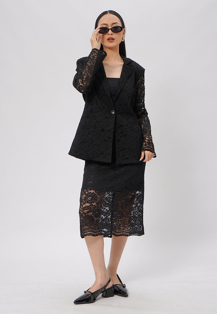 Long Sleeve Lace Blazer – EXECUTIVE