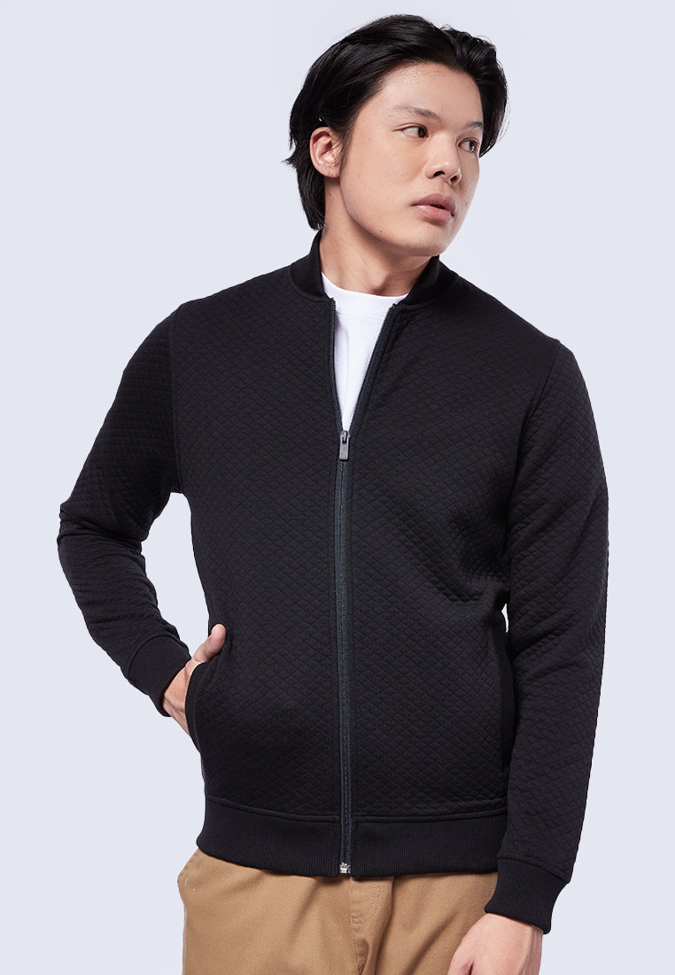 Slim Fit Textured Bomber Jacket – EXECUTIVE