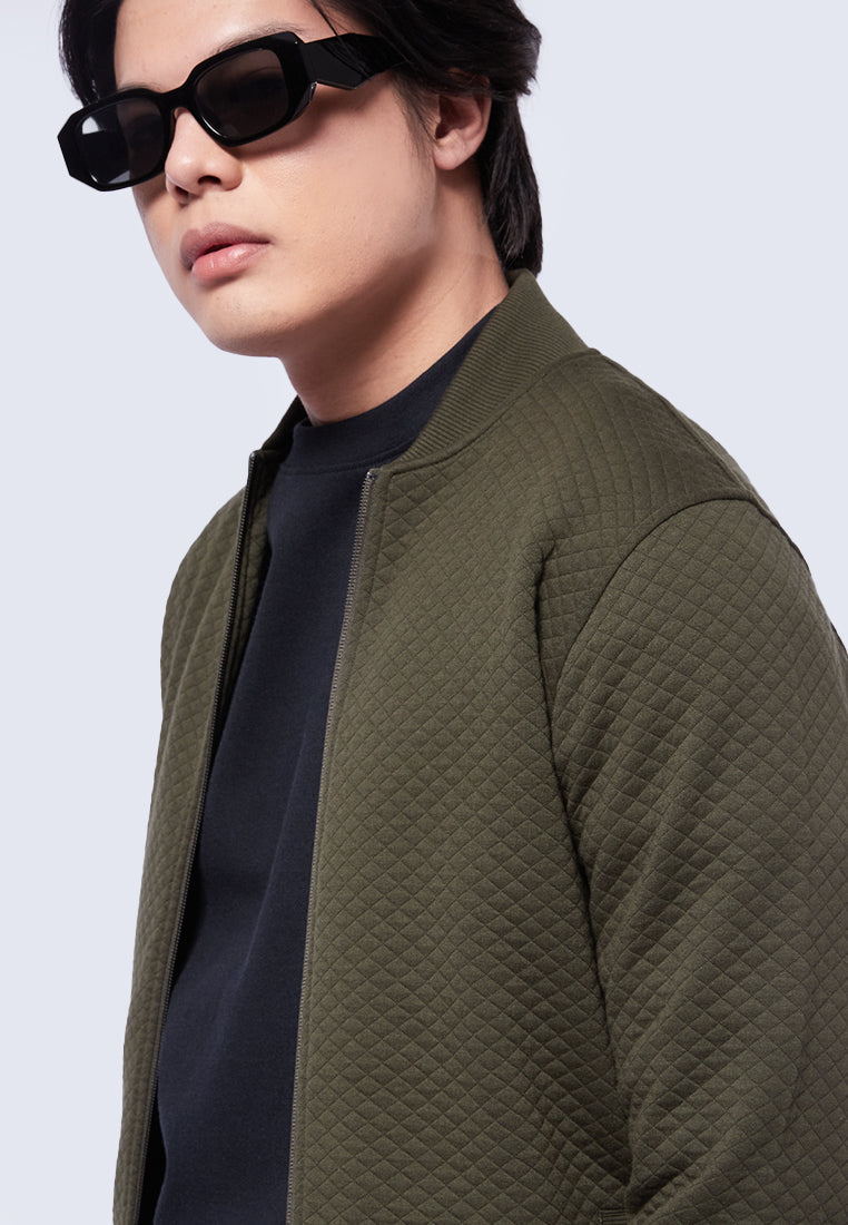 Slim Fit Textured Bomber Jacket – EXECUTIVE