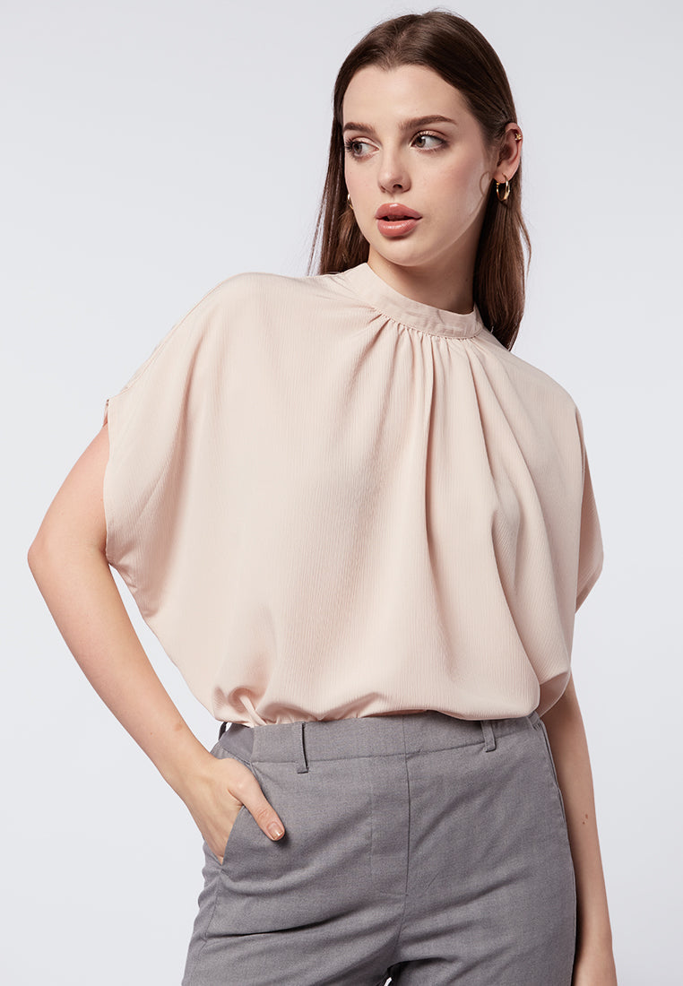 High Neck Short Sleeve Blouse – EXECUTIVE