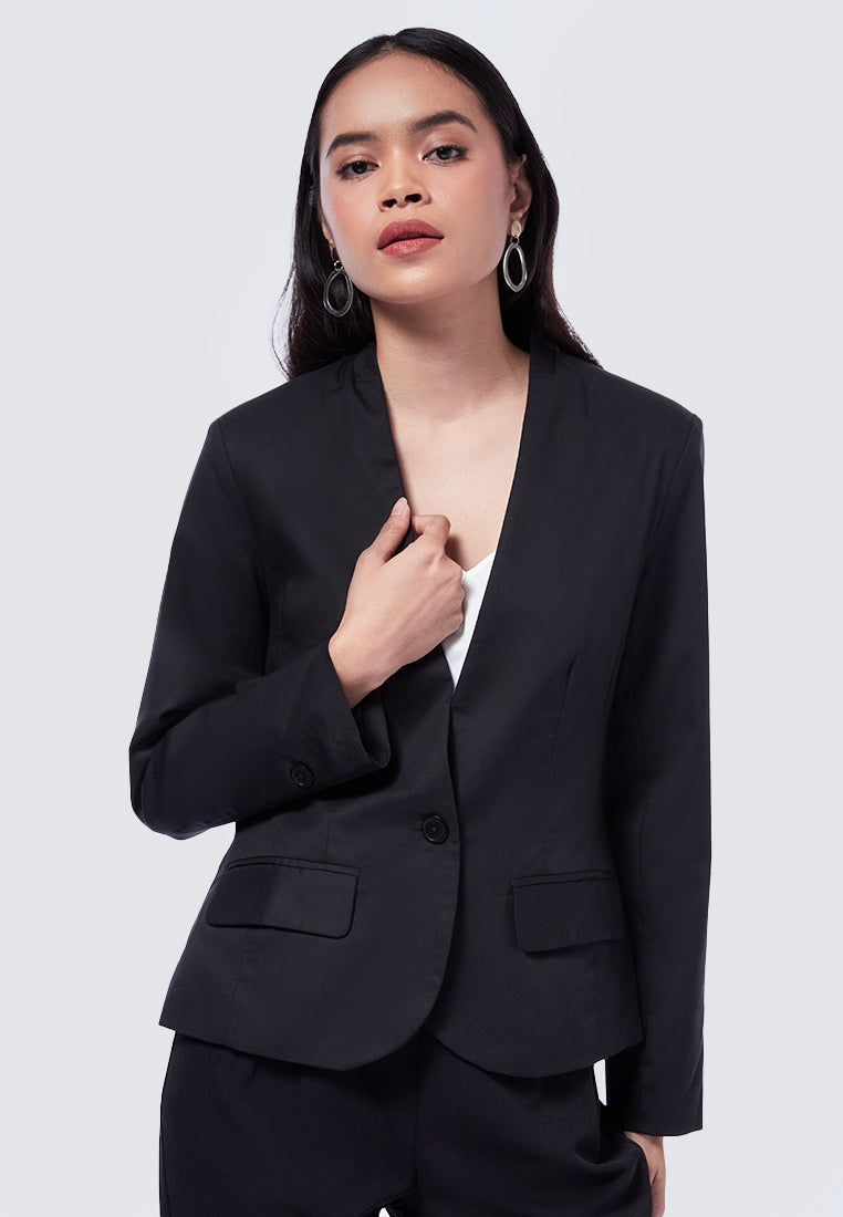 Basic Regular No Lapel Blazer – EXECUTIVE