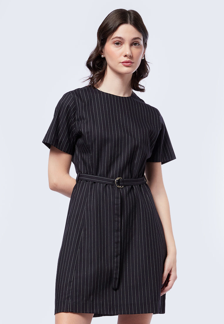 Pin-Stripes Short Sleeve Mini Dress – EXECUTIVE