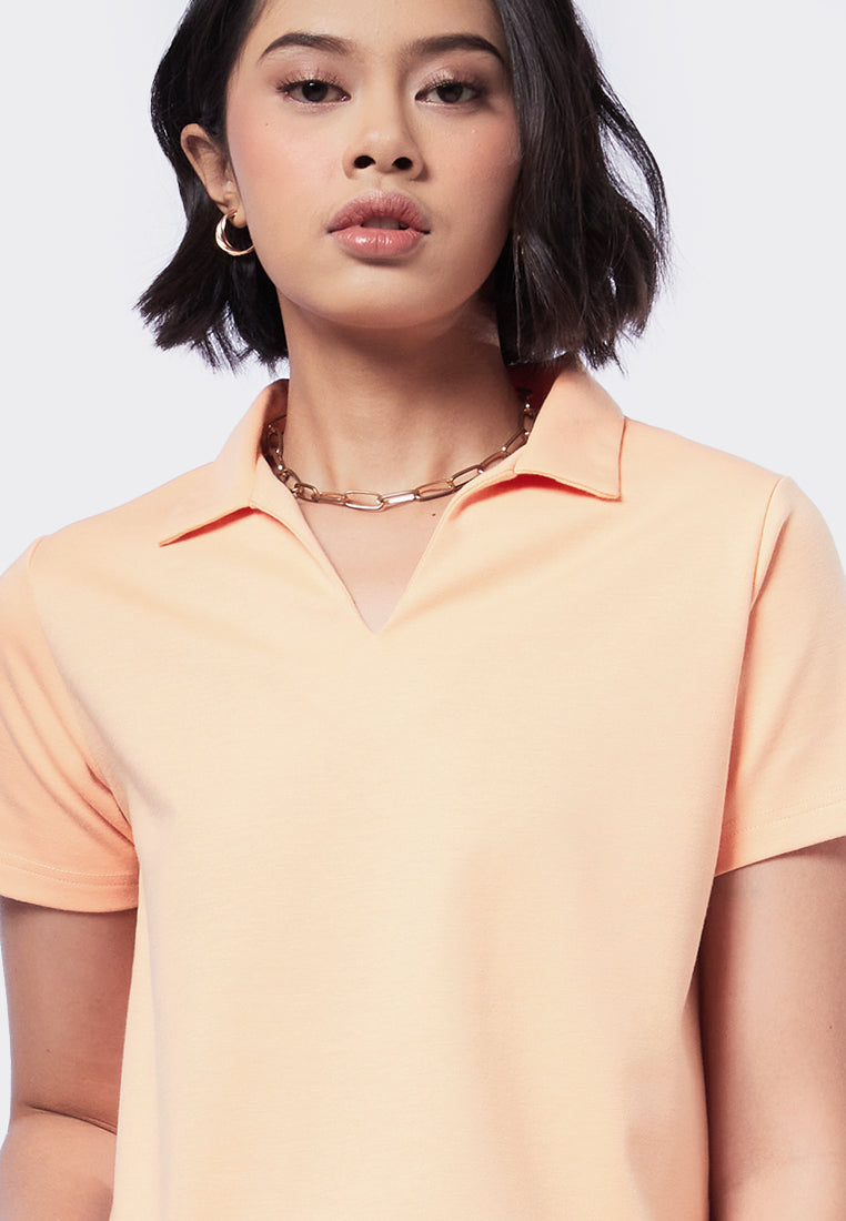 Short Sleeve Boxy Polo Top – EXECUTIVE