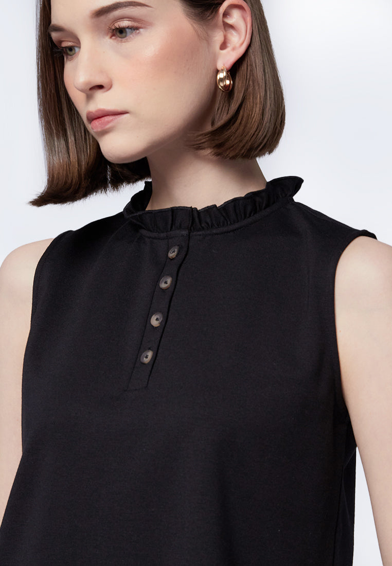 Ruffle Neck Sleeveless Top – EXECUTIVE