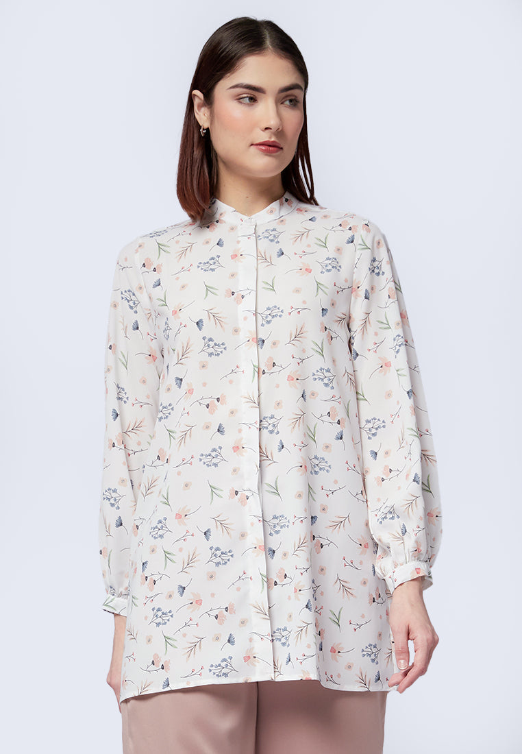 Printed Puff Sleeves Tunic – EXECUTIVE